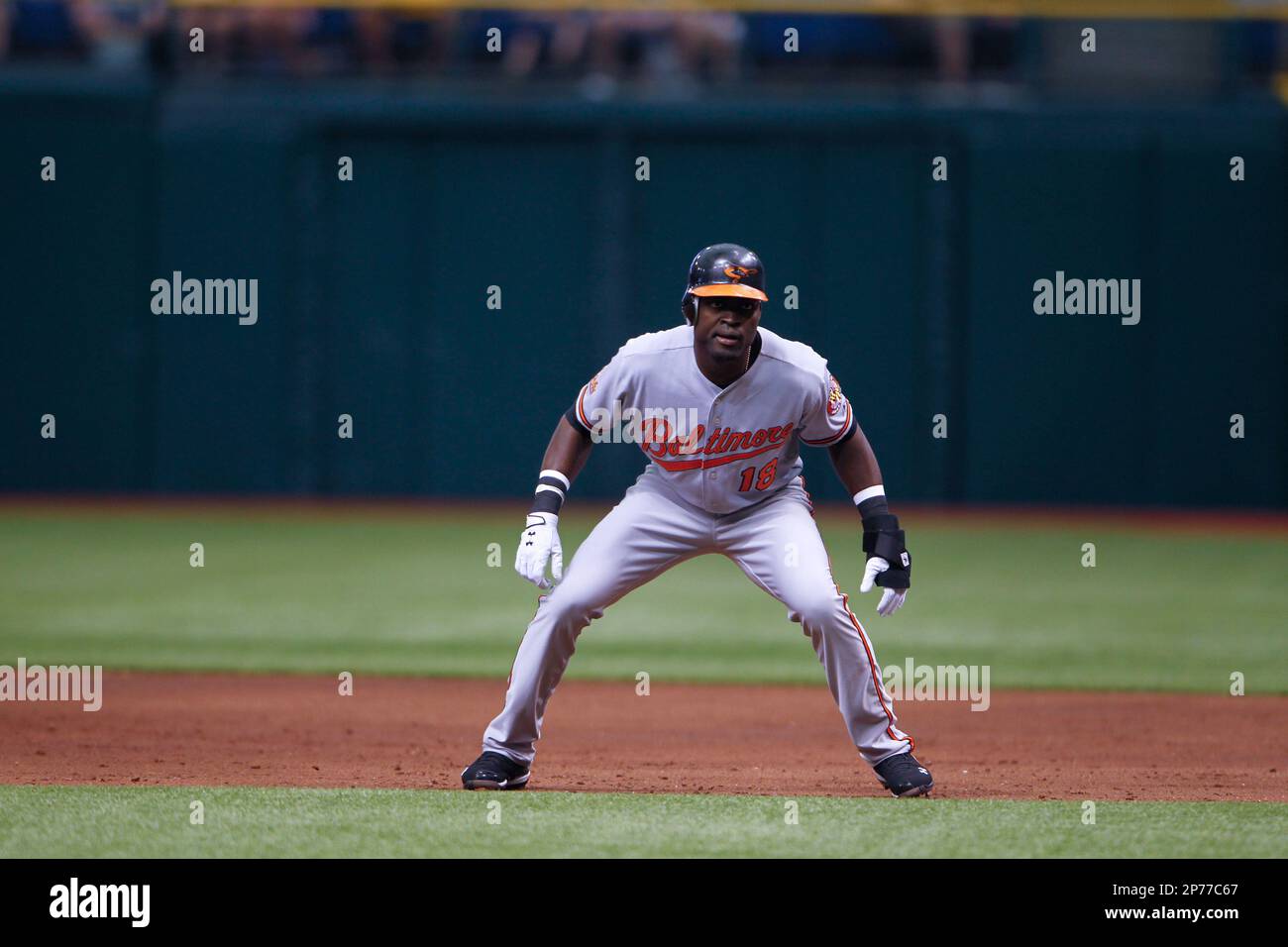 Baltimore Orioles Felix Pie plays in a game against the Tampa Bay Rays ...