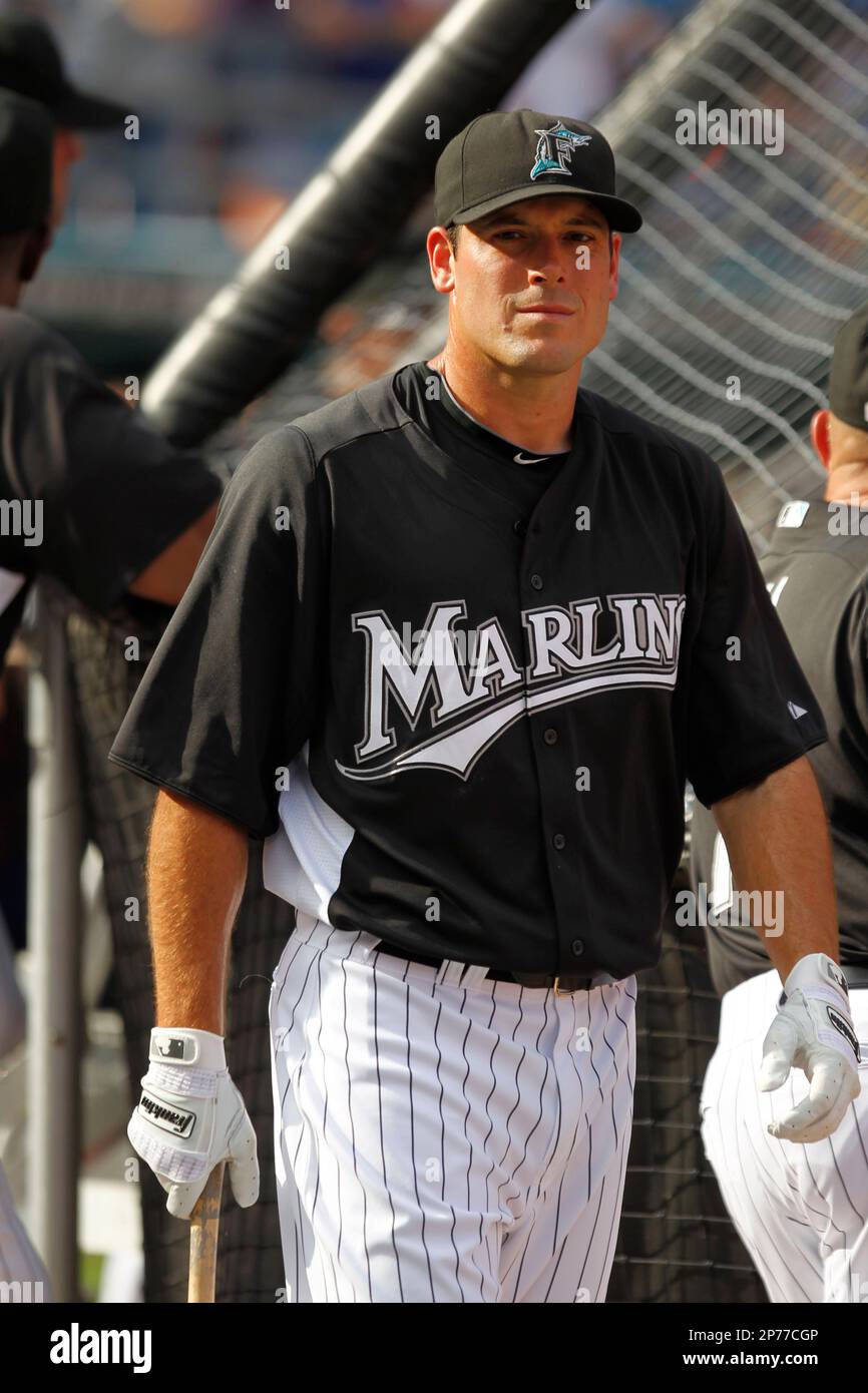 Florida Marlins Greg Dobbs plays in a game against the New York Mets ...