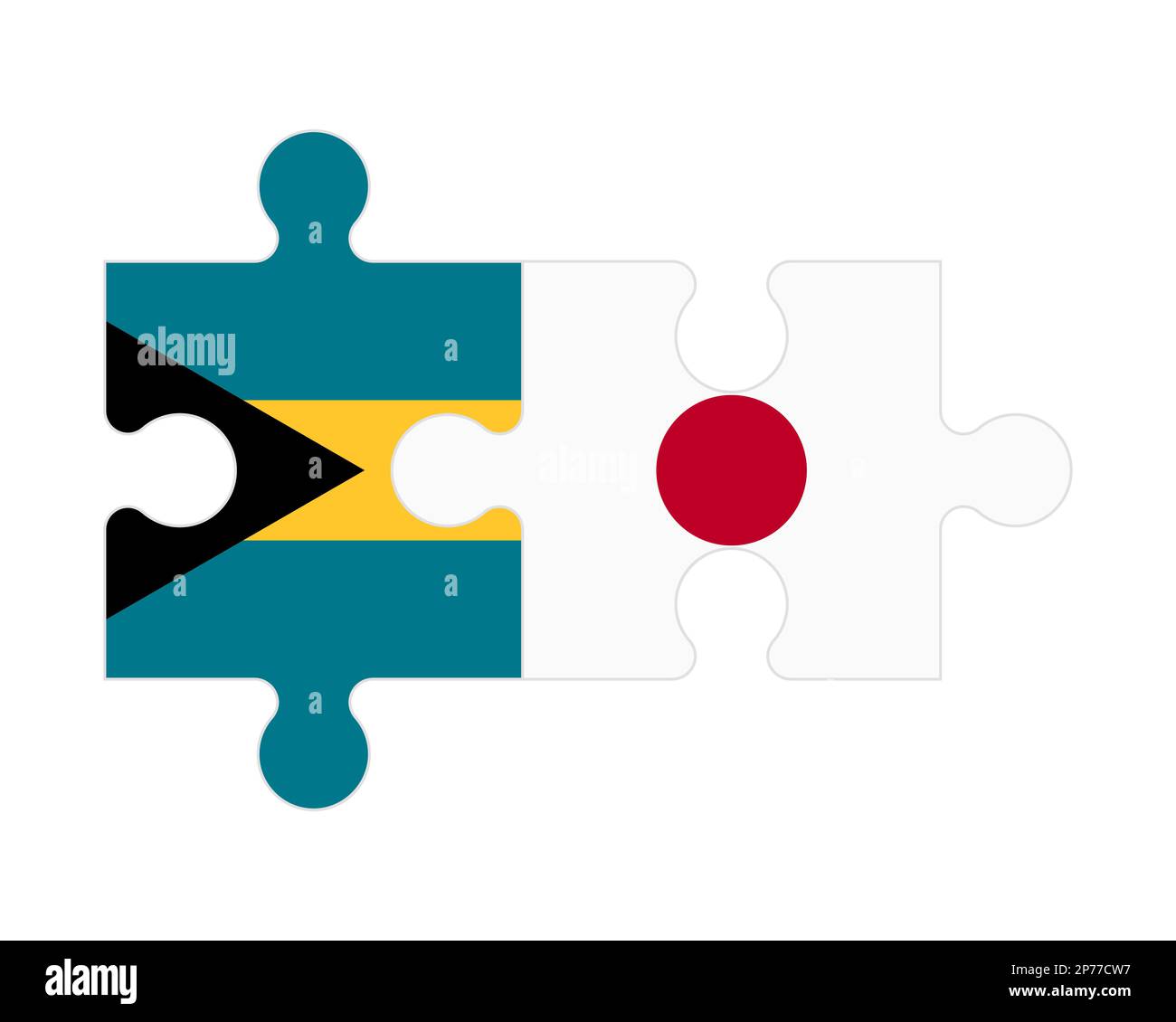 Connected puzzle of flags of Bahamas and Japan, vector Stock Vector ...