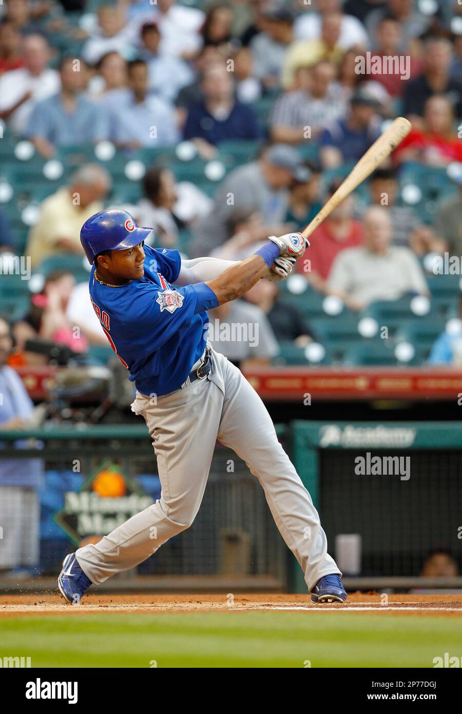 Chicago Cubs shortstop Starlin Castro (13) bats during an MLB baseball ...