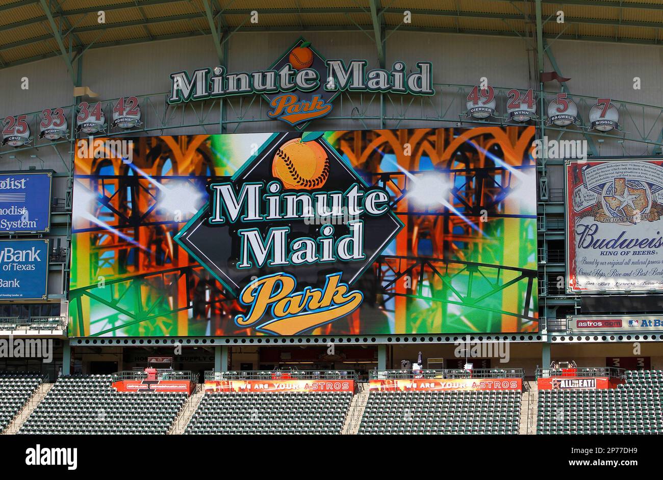 A general view of the Houston Astros new $12 million dollar scoreboard ...