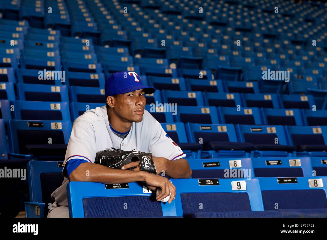 Texas Rangers pitcher Alexi Ogando poses for a portrait at Tropicana ...
