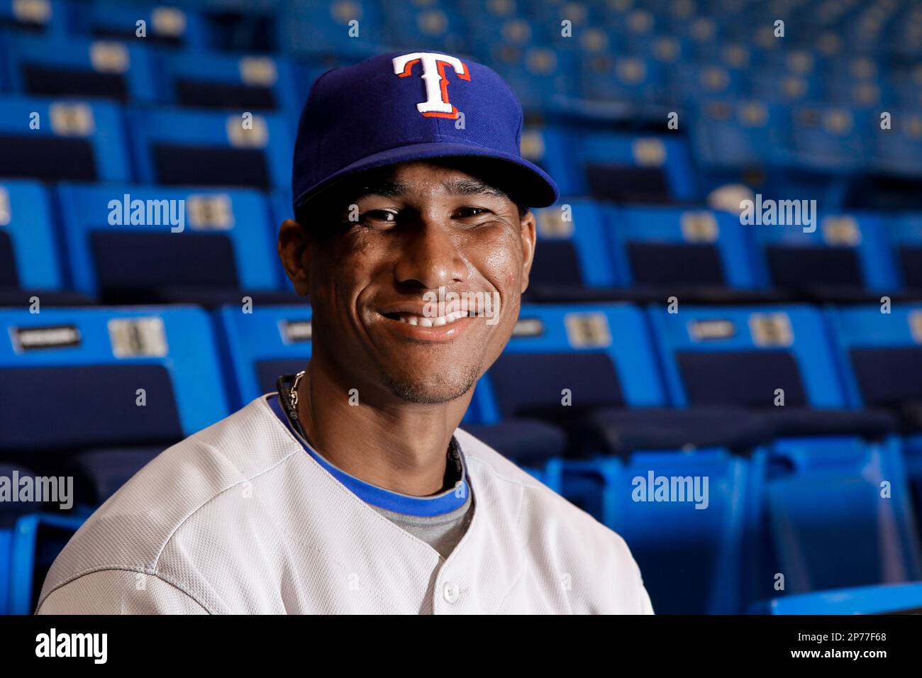 Texas Rangers pitcher Alexi Ogando poses for a portrait at Tropicana ...