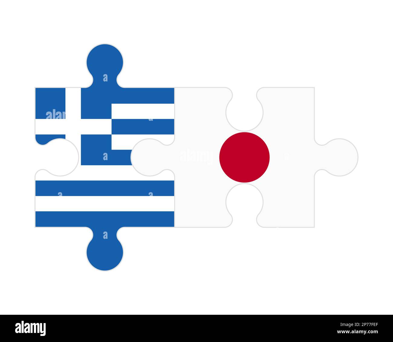 Connected puzzle of flags of Greece and Japan, vector Stock Vector ...