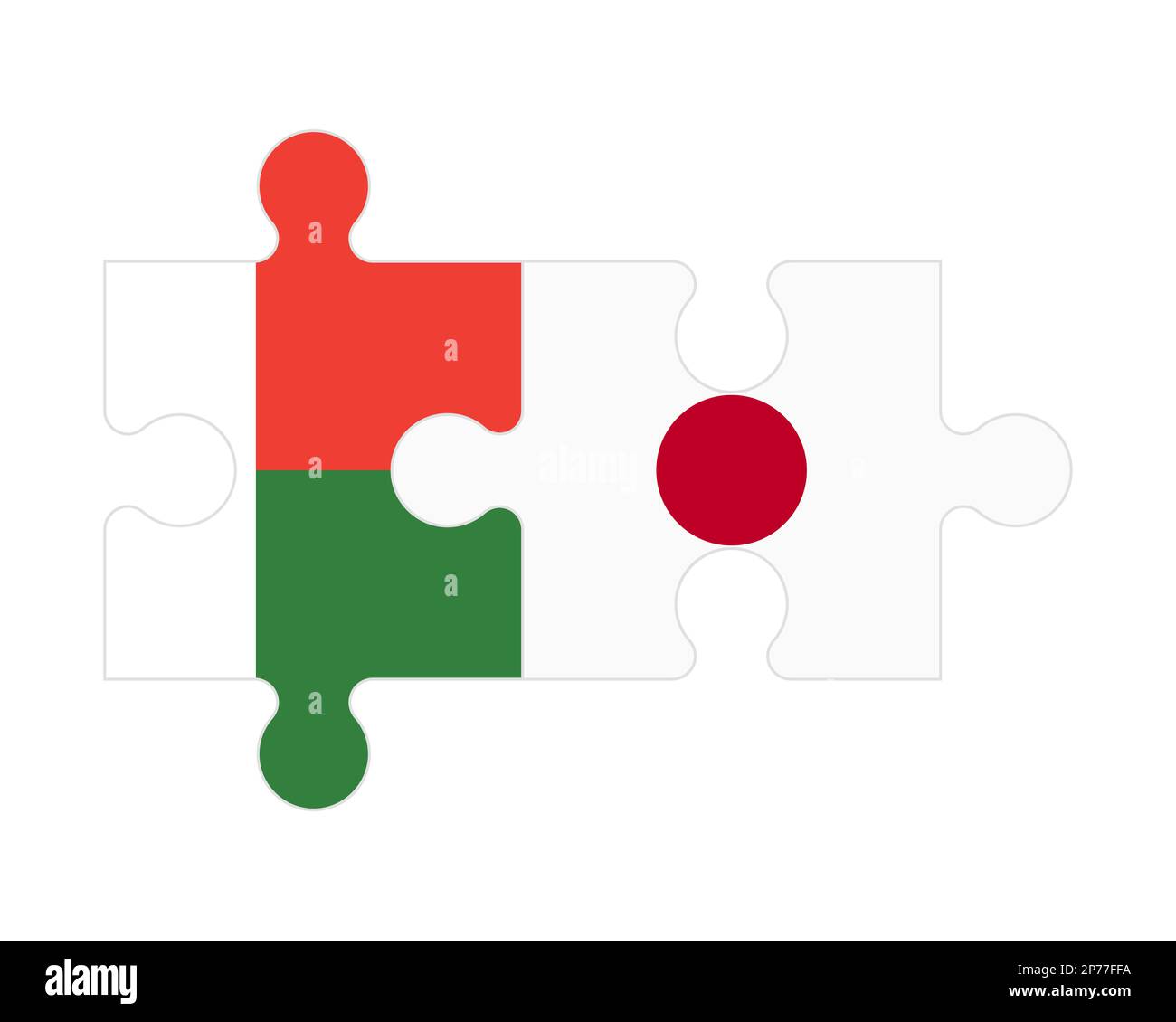 Connected puzzle of flags of Madagascar and Japan, vector Stock Vector ...