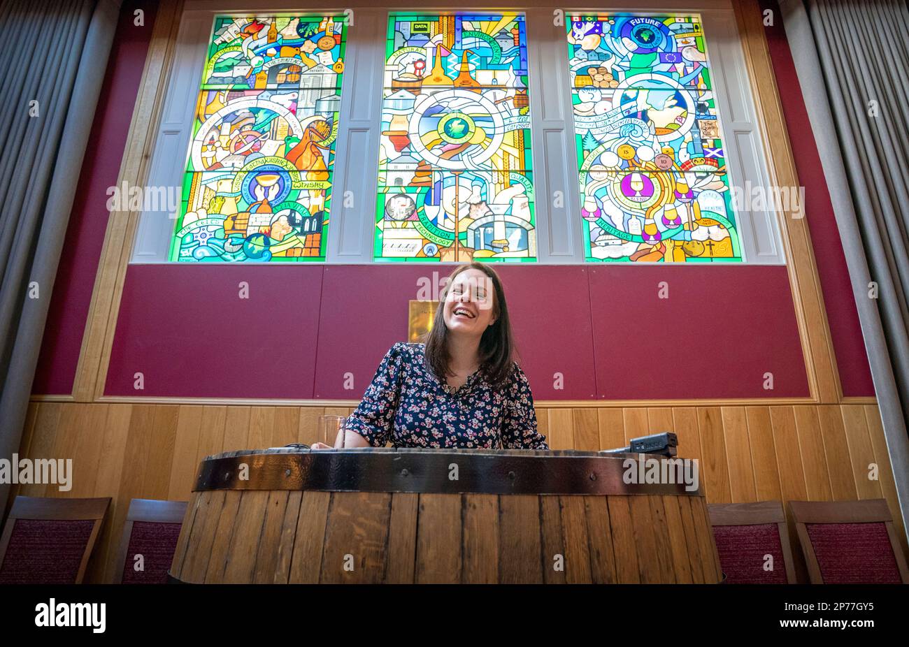 SNP leadership candidate Kate Forbes speaks to the media during a visit ...