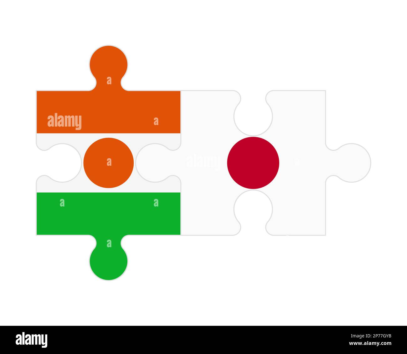 Connected puzzle of flags of Niger and Japan, vector Stock Vector Image ...