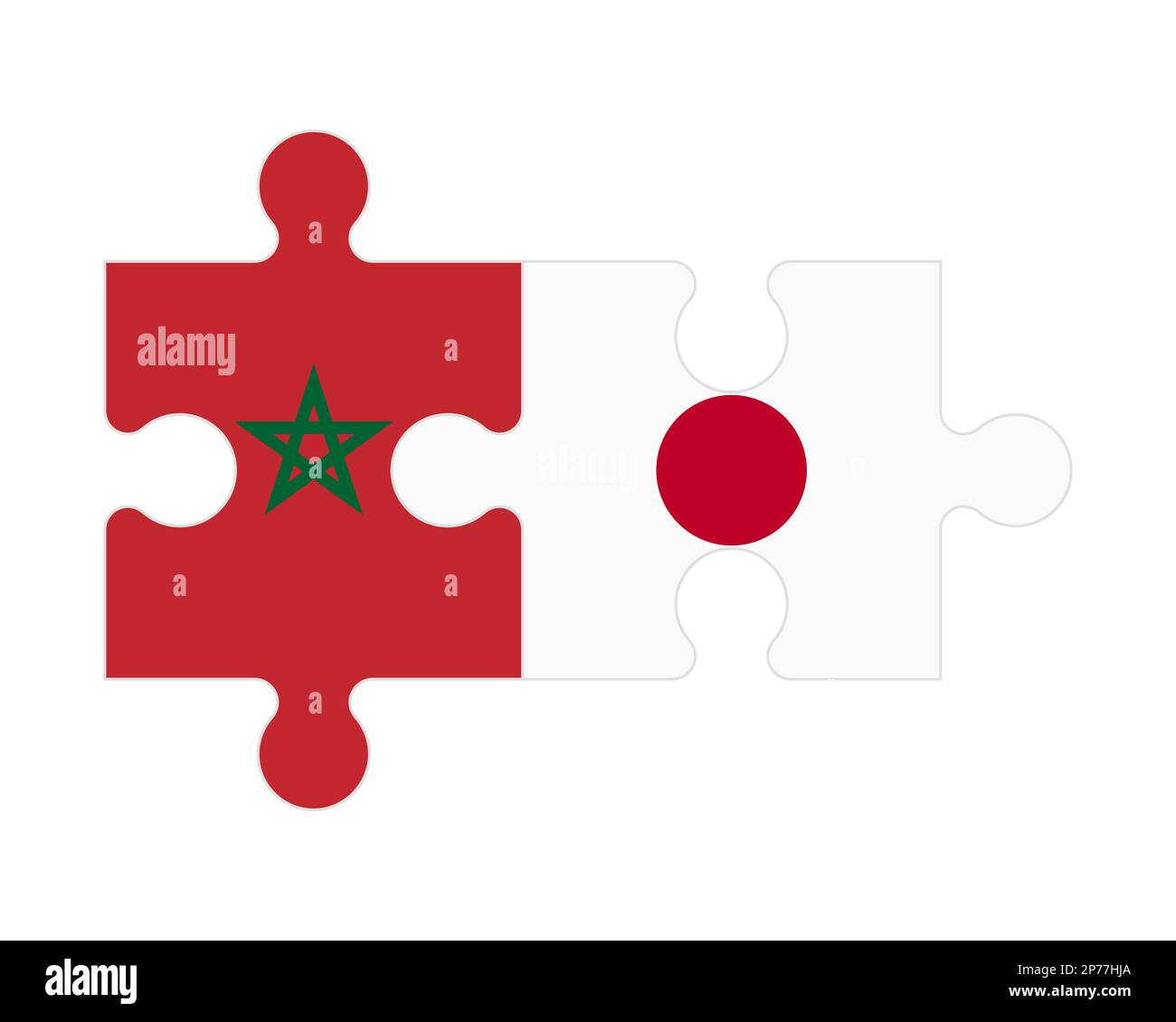 Connected puzzle of flags of Morocco and Japan, vector Stock Vector ...