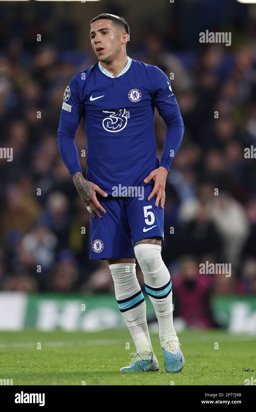 London, UK. 07th Mar, 2023. Enzo Fernandez of Chelsea FC looks on ...