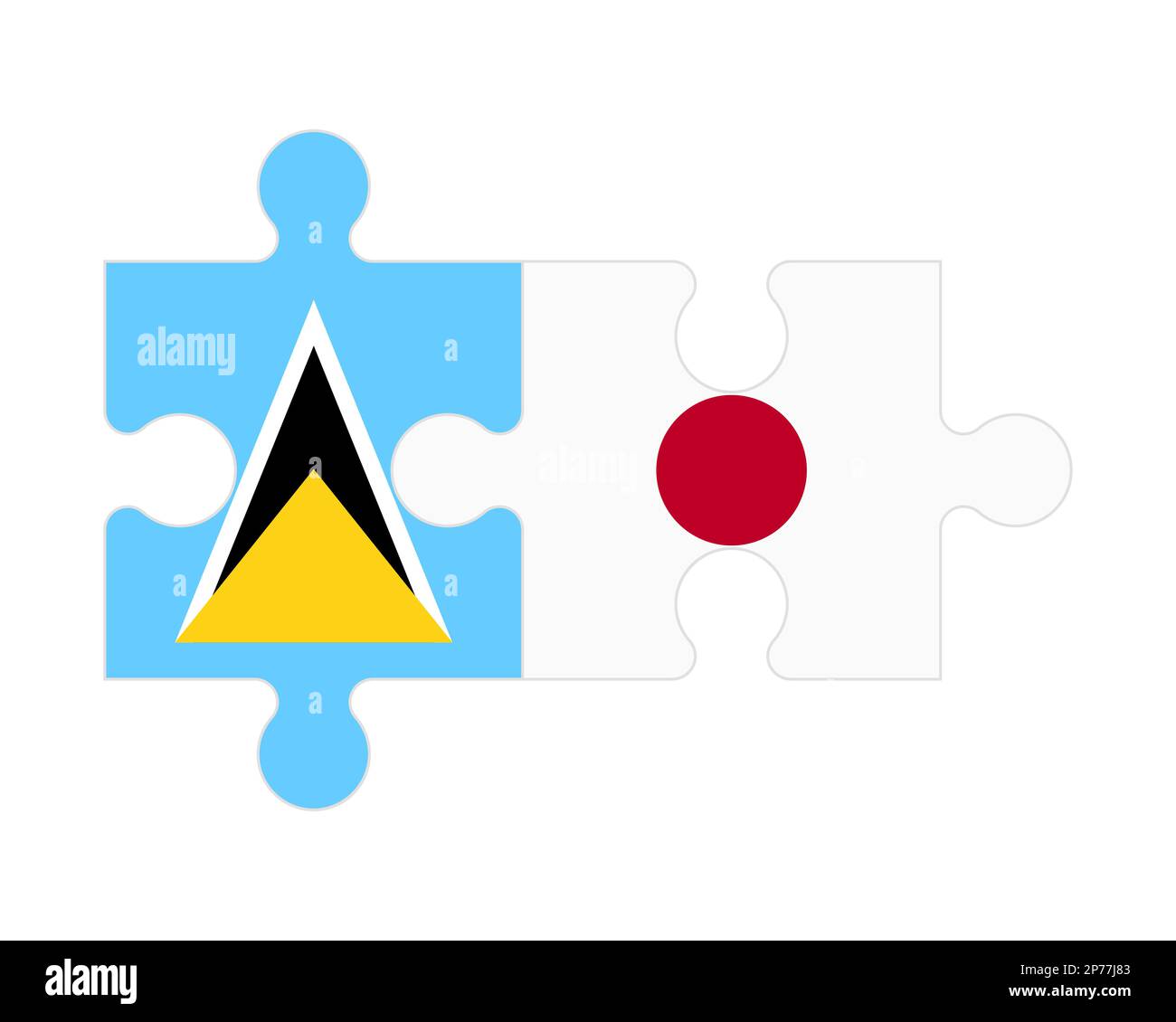 Connected puzzle of flags of Saint Lucia and Japan, vector Stock Vector ...