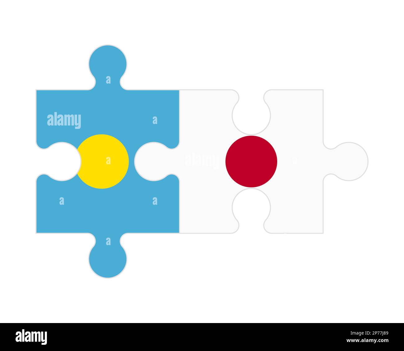 Connected puzzle of flags of Palau and Japan, vector Stock Vector Image ...