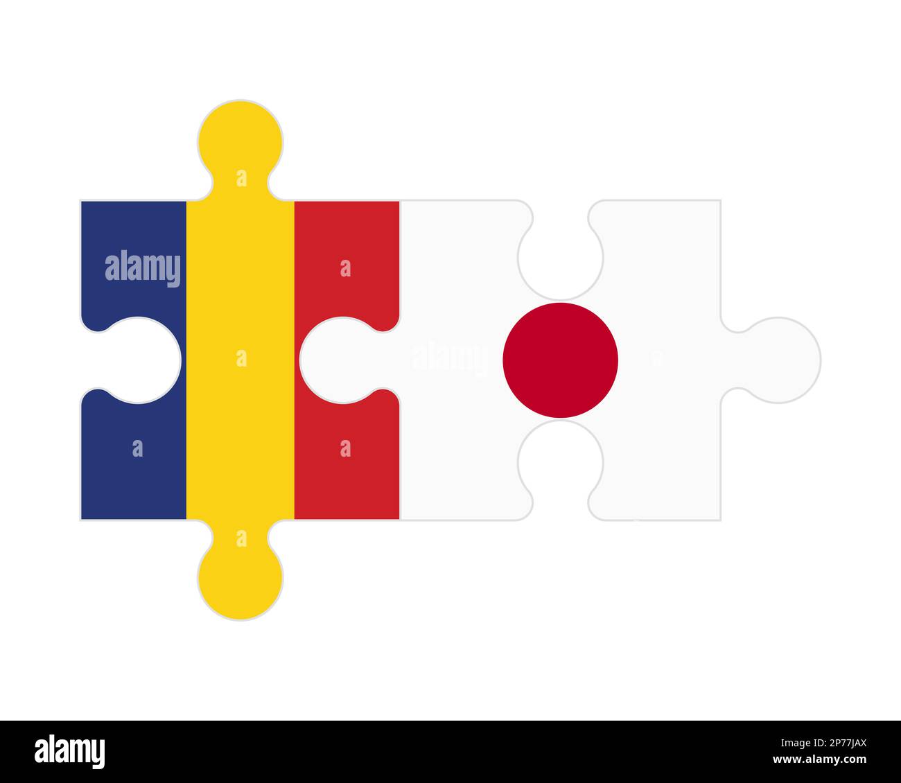 Connected puzzle of flags of Romania and Japan, vector Stock Vector ...
