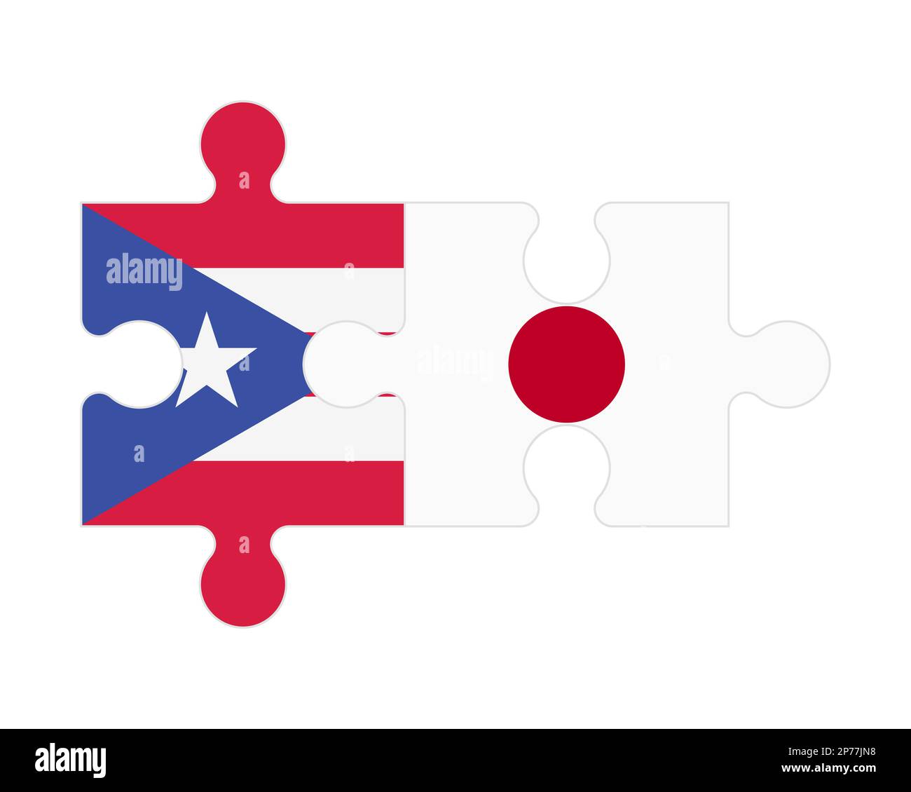 Connected puzzle of flags of Puerto Rico and Japan, vector Stock Vector ...
