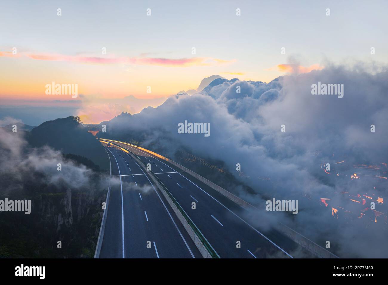 Highway across the mountains Stock Photo - Alamy