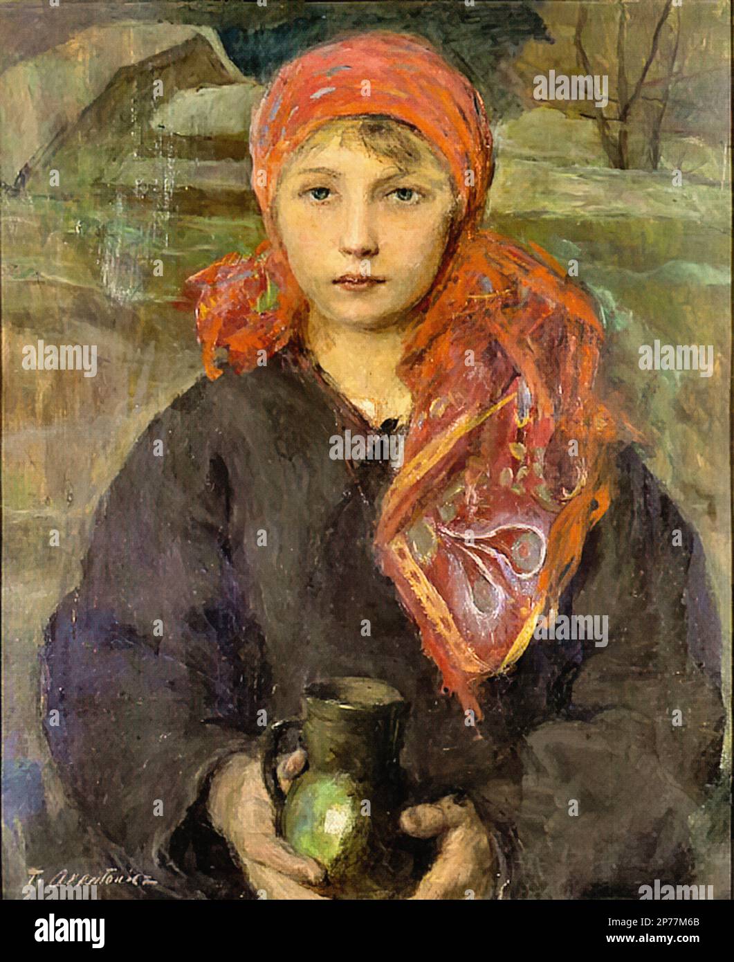 Axentowicz Teodor - Dziewczyna Z Dzbanem - Polska Szkoła - - Axentowicz ...