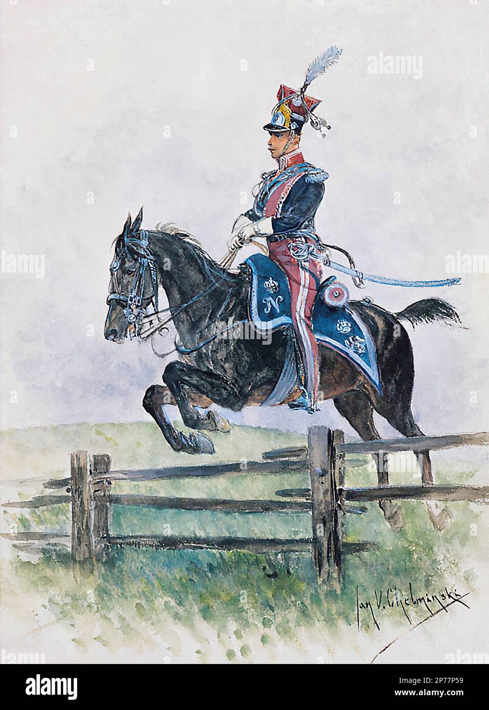 Chełmiński Jan Van - Ułan - Szkoła Polska - - Chelminski Jan Van ...