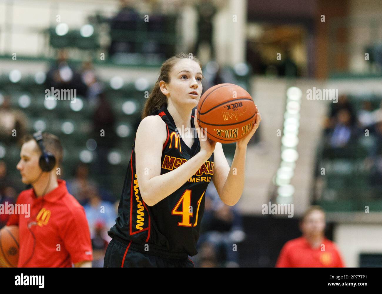 March 28 2011: Bonnie Samuelson participates in the three-point ...