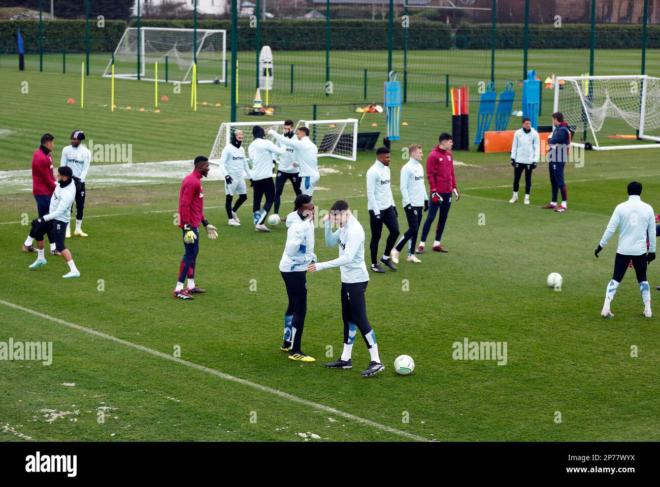 West Ham United's Declan Rice and Levi Alexander Laing during a ...