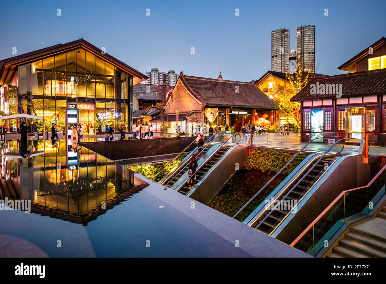 Chengdu in the Pacific at night Stock Photo - Alamy