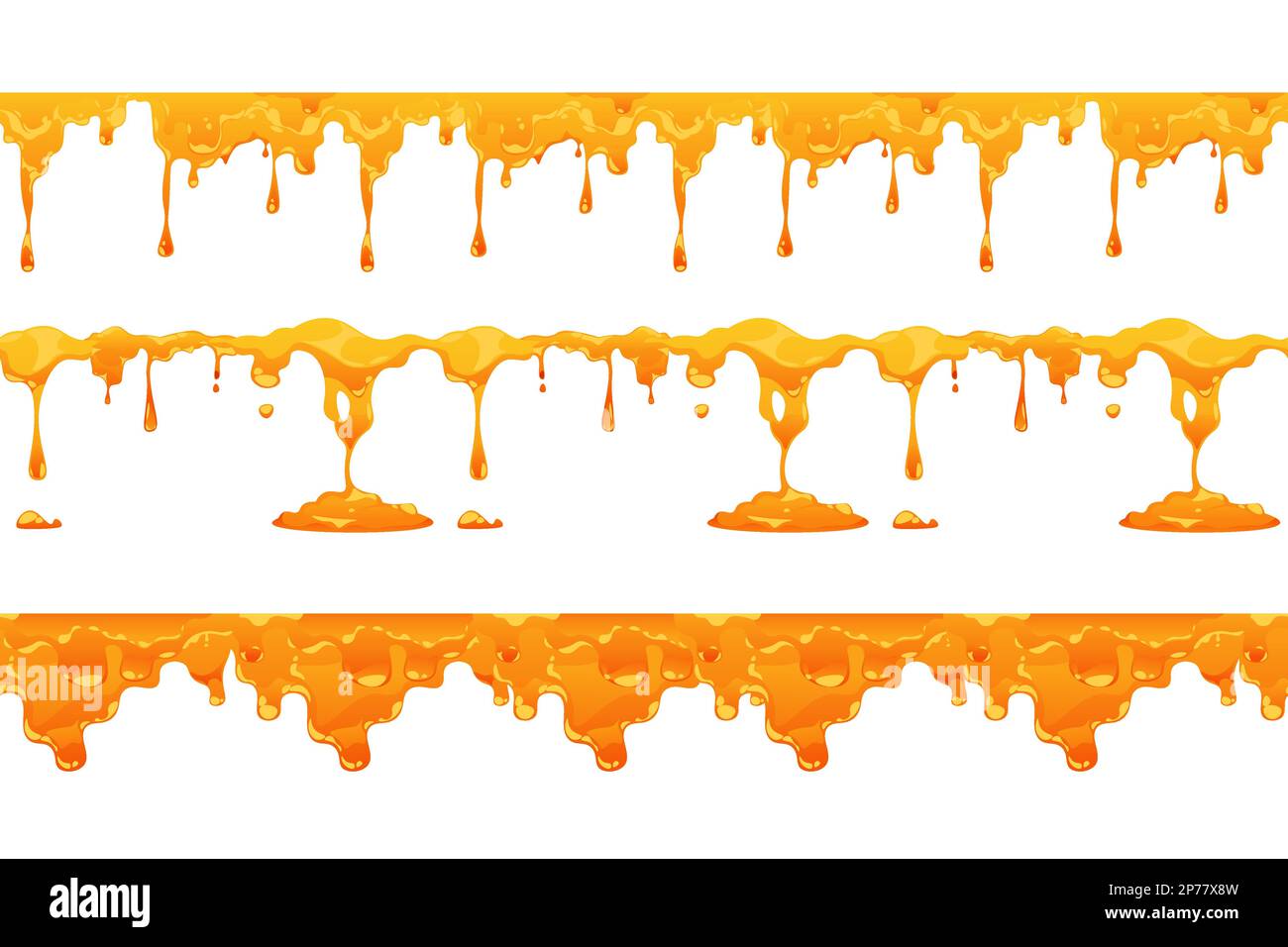 Honey Drip Pattern Seamless Print With Pouring Bee Sweet Nectar