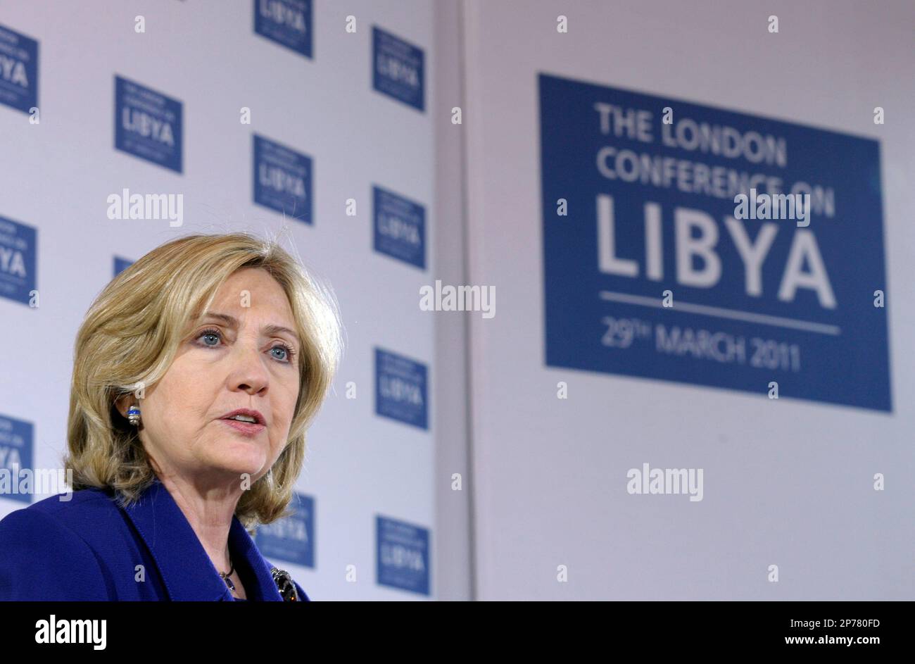 Secretary of State Hillary Rodham Clinton speaks during a news ...
