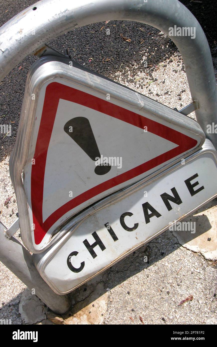 Broken road barrier at curve hi-res stock photography and images - Alamy