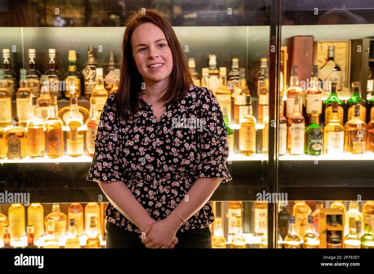 SNP leadership candidate Kate Forbes during a visit to the Scotch ...