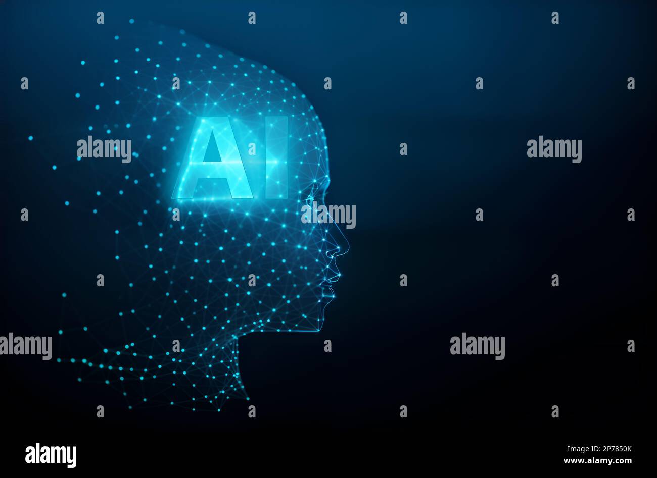 A illustration depicting the concept of artificial intelligence, AI ...