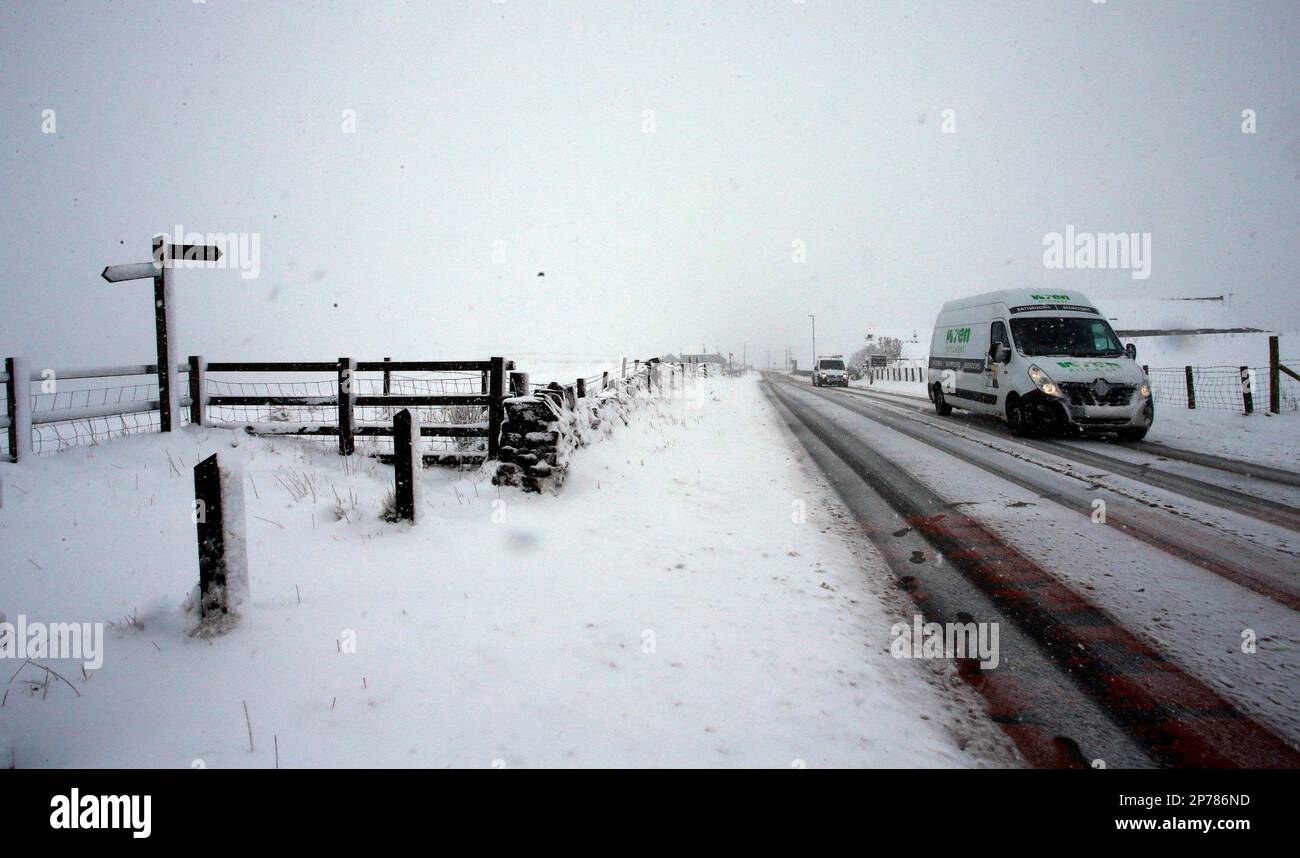 Handout photo of a snowed-over roads, which motorists should be as ...