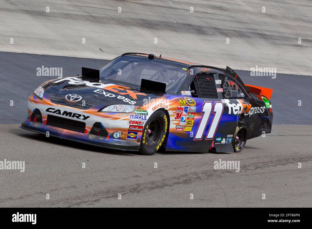 BRISTOL, TN - MAR 20, 2011: Denny Hamlin (11) brings his injured FedEx ...