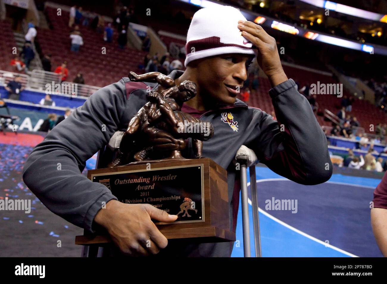 March 19, 2011: Anthony Robles (1) of Arizona State with his ...