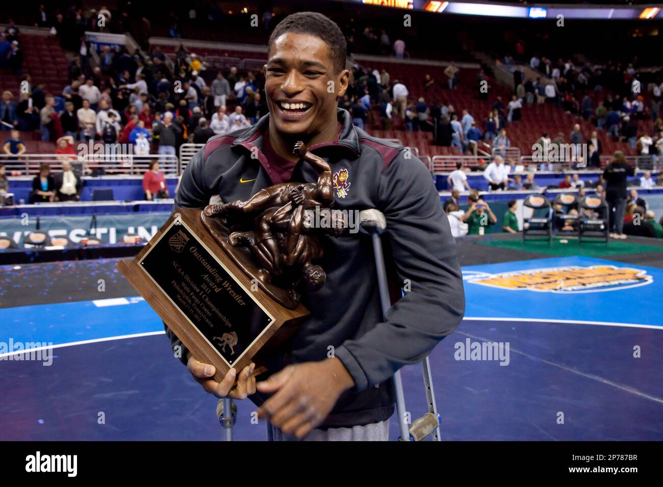 March 19, 2011: Anthony Robles (1) of Arizona State with his ...