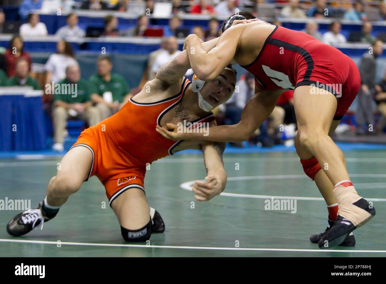 March 18, 2011: Competing in the semifinal round match in the 133 ...