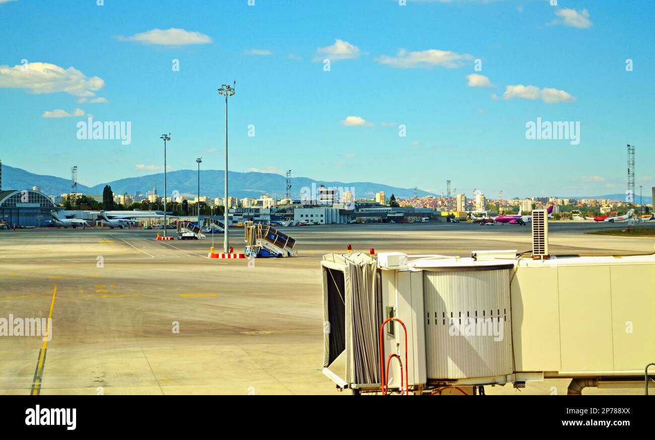Airbridge and dispatch tower Sofia International Airport ,Photo Taken ...