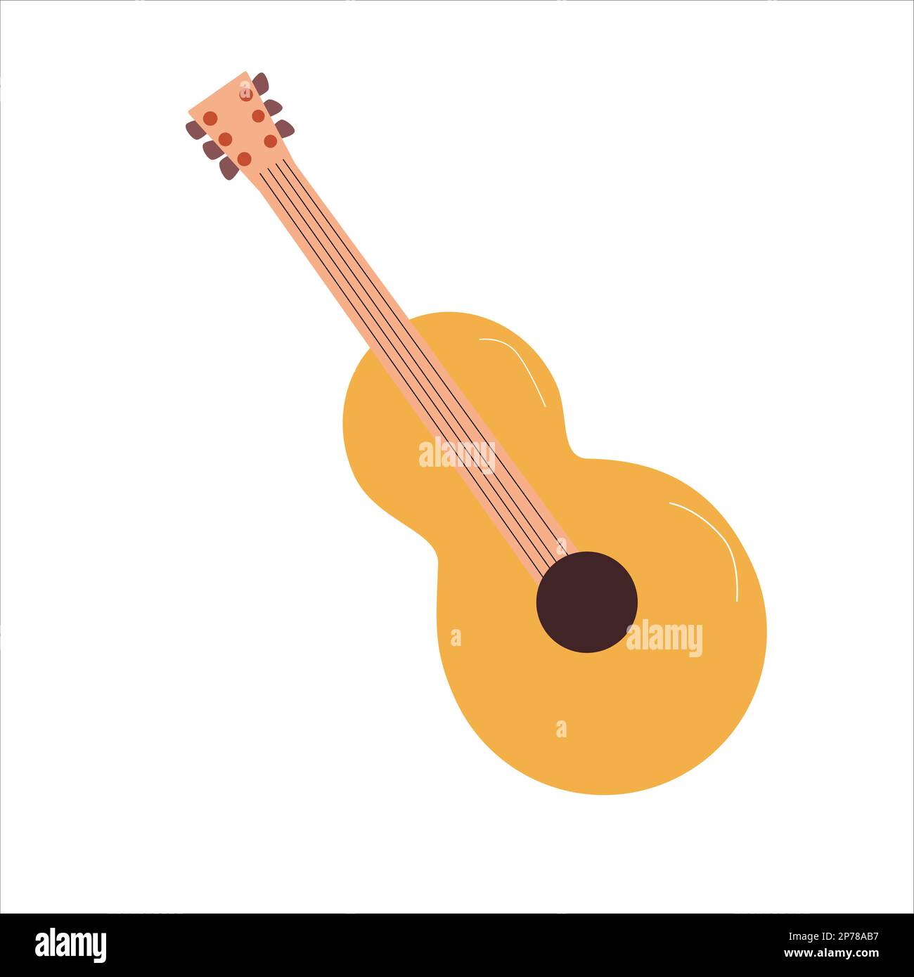 acoustic guitar in a cartoon style Stock Vector Image & Art - Alamy
