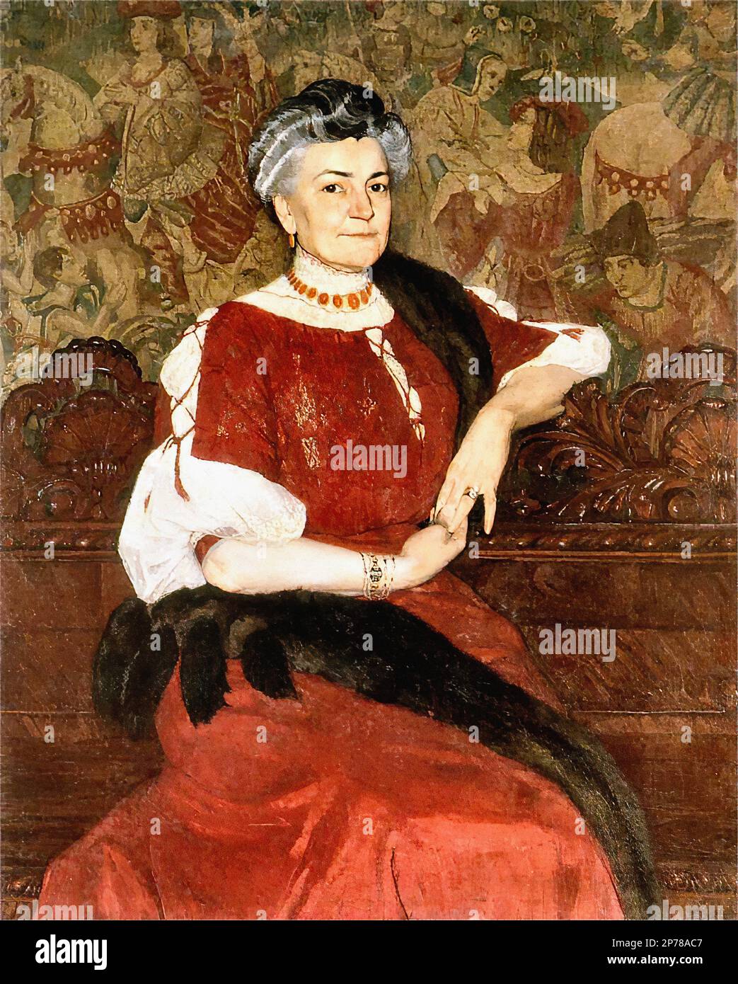 Okun Edward - Portret Pani Herse - Polska Szkoła - - Okun Edward ...