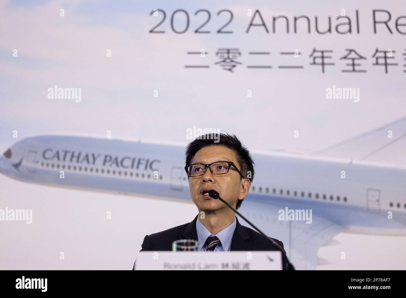 Ronald Lam, chief executive officer of Cathay Pacific Airways, speaks ...