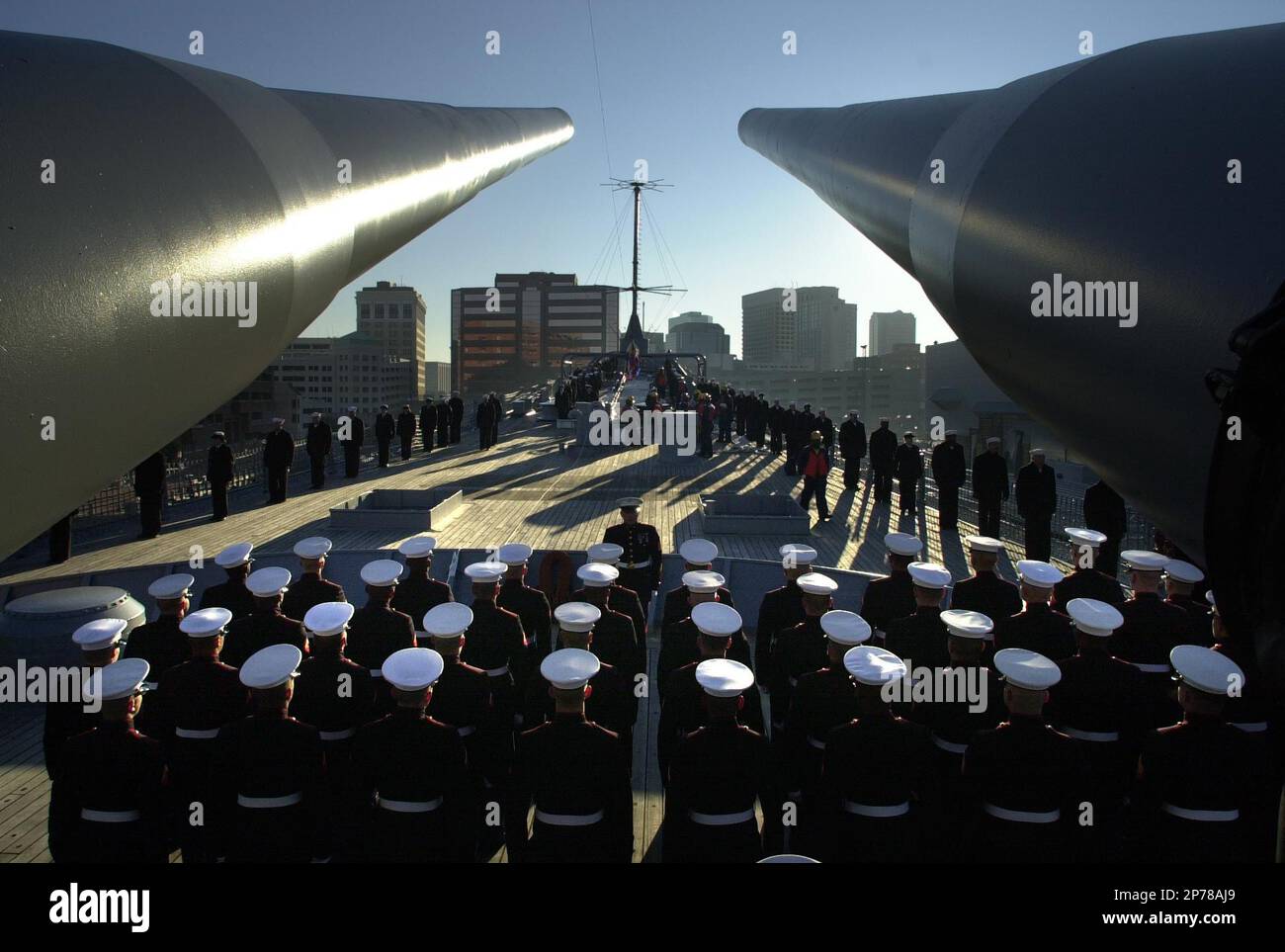 Marine Security Force Battalion Norfolk formed ranks beneath the 16 ...