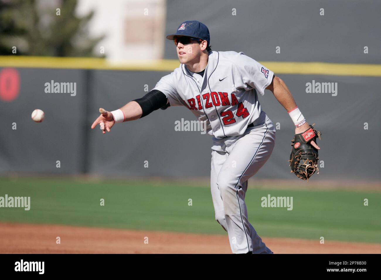 22011 MAR 09: Arizona's Cole Frenzel (24) fields a ground ball during ...