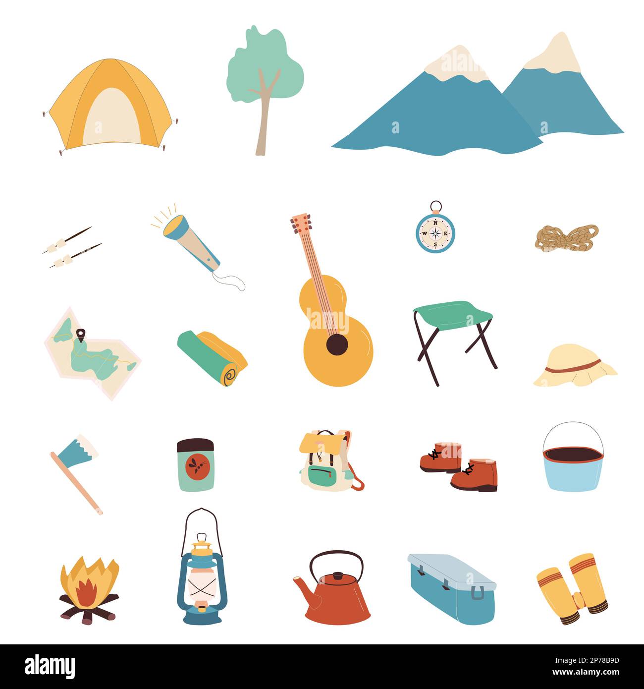 camping set collection by summer time Stock Vector Image & Art - Alamy