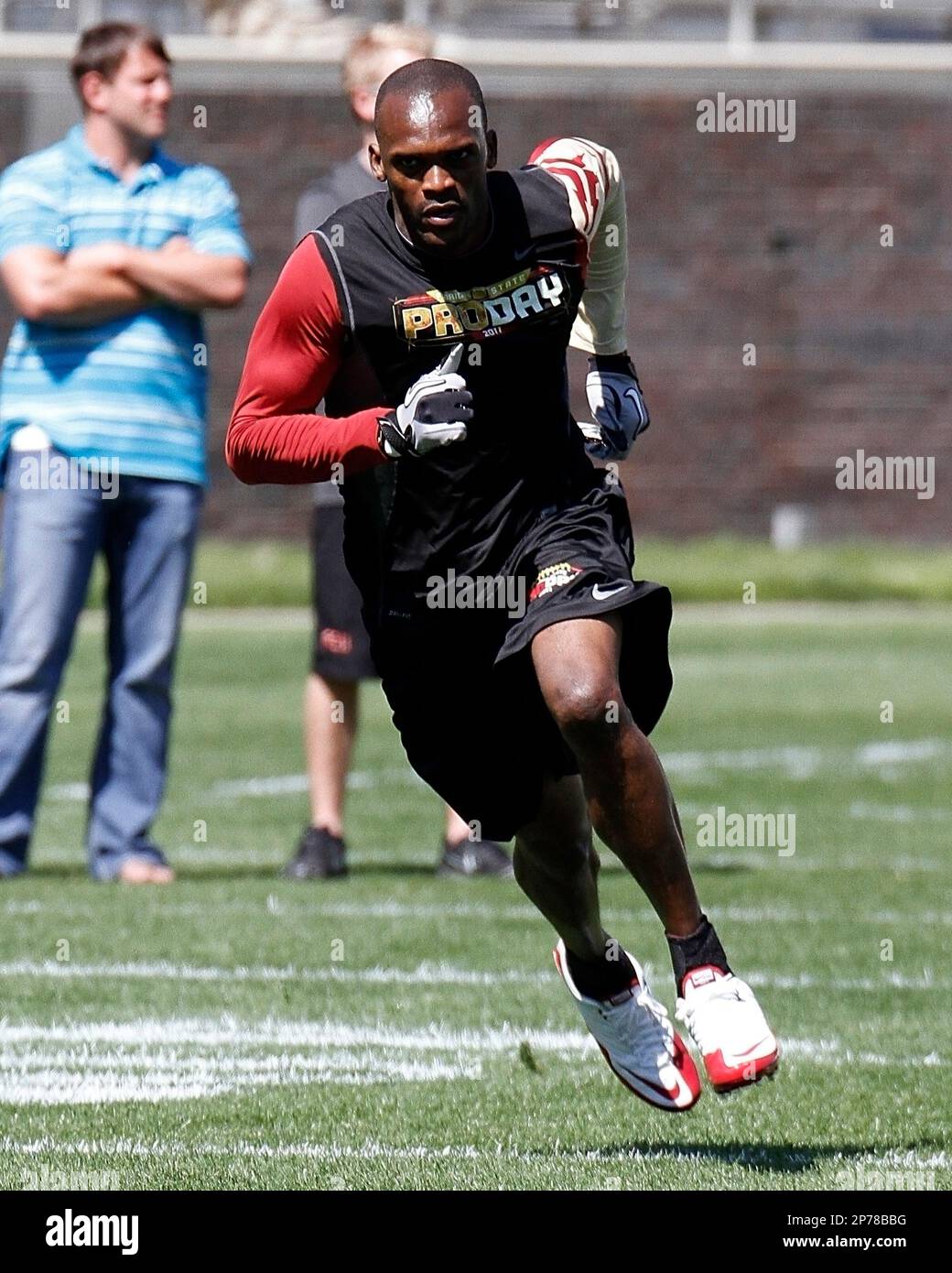 Former All-Pro Wide Receiver from the St. Louis Rams Isaac Bruce during ...