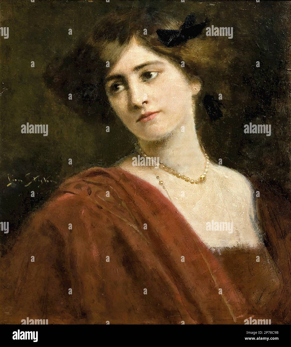 Styka Jan - Portret Panny Młodej z Perłami - Polska Szkoła - - Styka ...