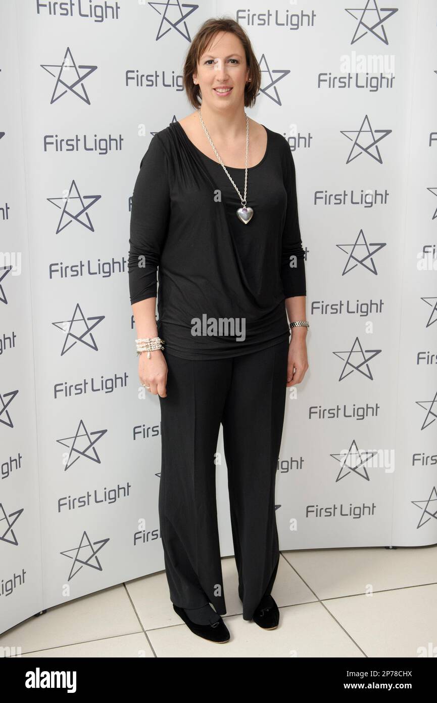 British actress Miranda Hart arrives for the First Light Awards at a ...