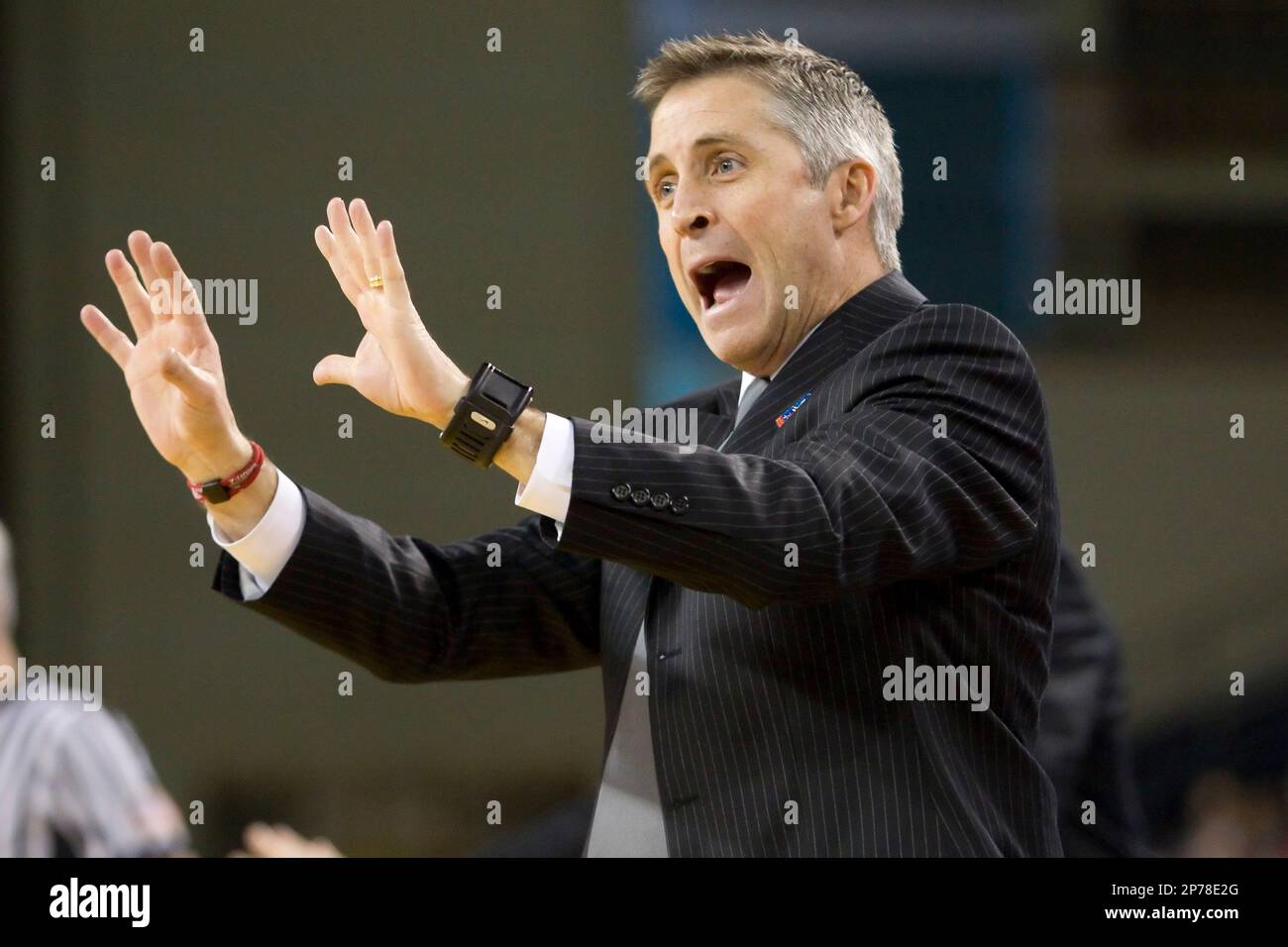 March 13, 2011: Dayton Flyers head coach Brain Gregory reacting to the ...