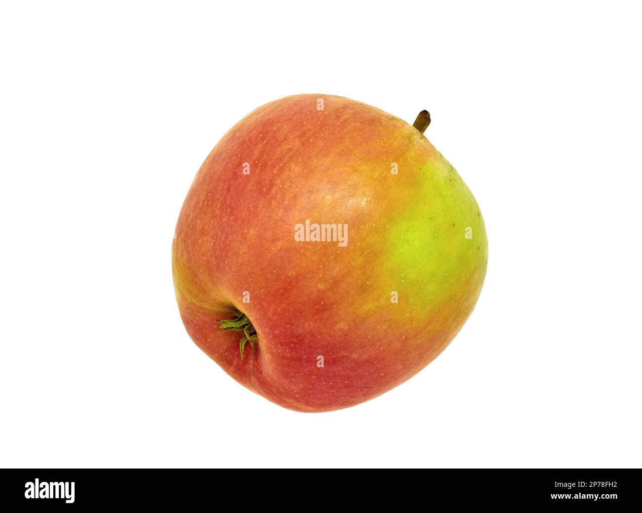 Image of ripe apple with red side on white background Stock Photo - Alamy