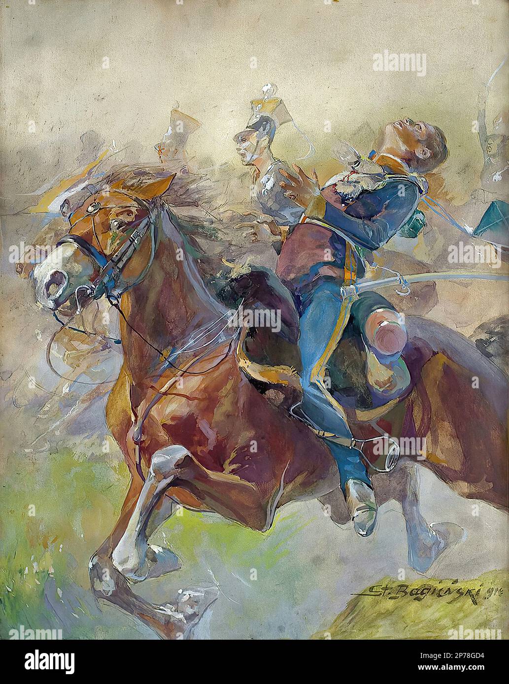 Bagienski Stanislaw - Ranny Ulan - Szkoła Polska - - Bagienski ...