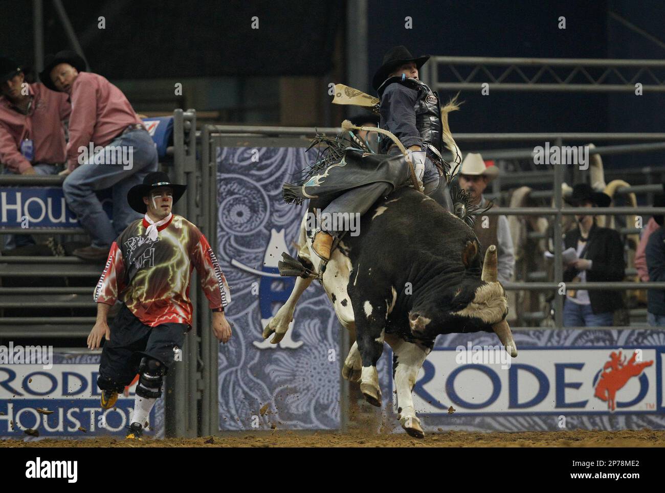 Howdy Cloud competes during the bull riding competition prior to the ...