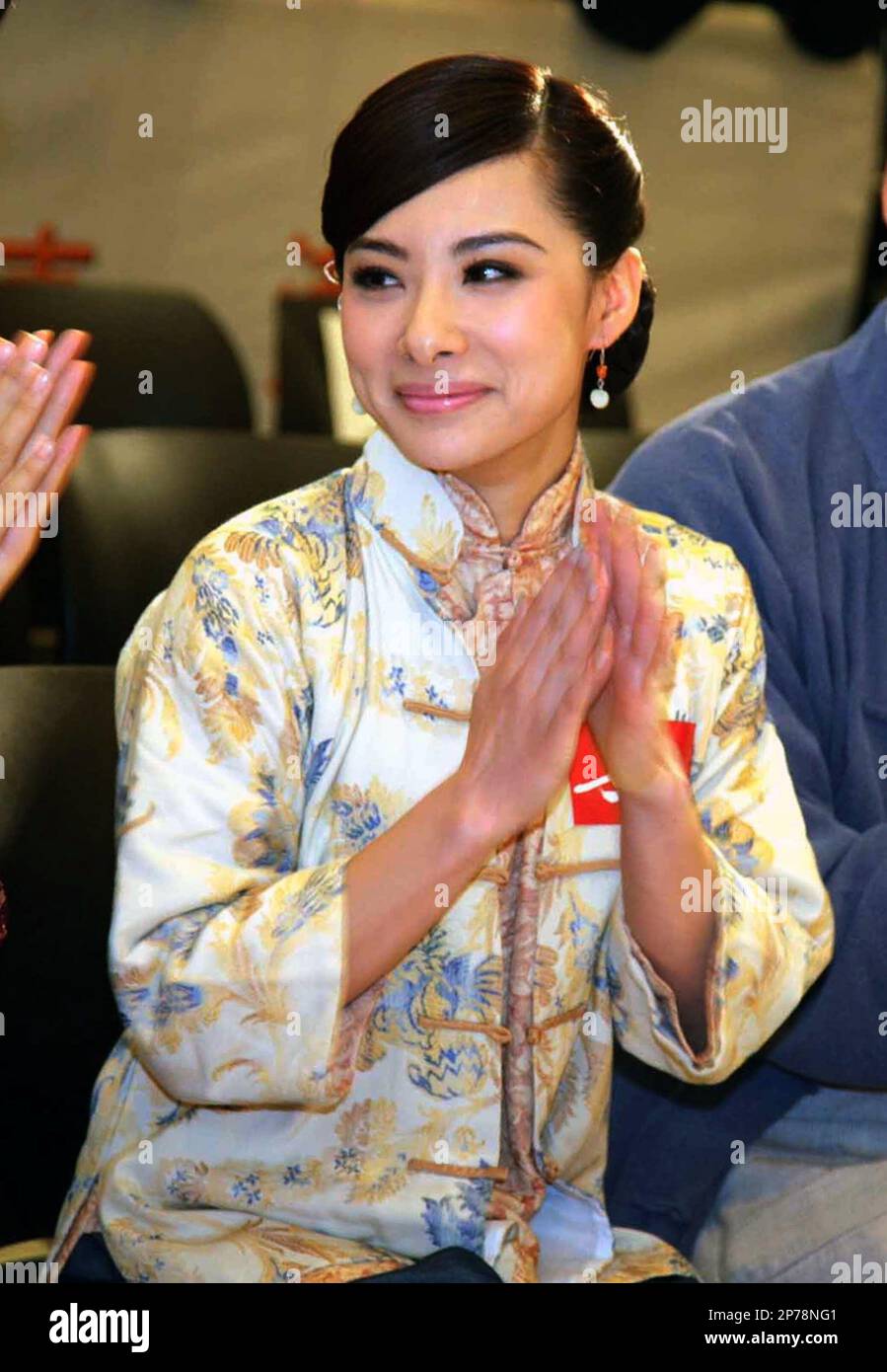 Chinese Olympic gold medal gymnast Liu Xuan attends a promotional event ...