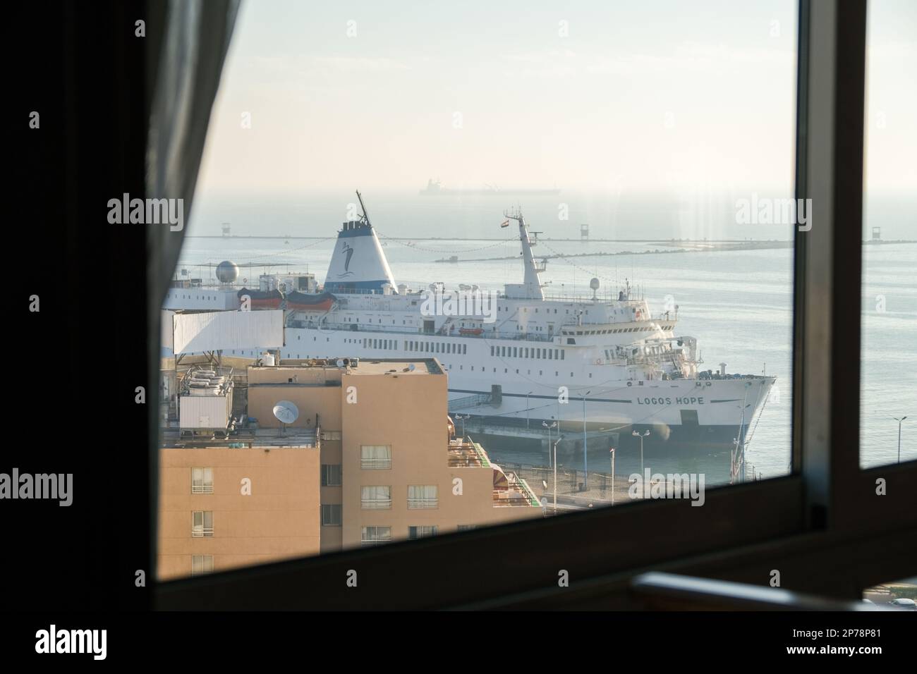 Port Said, Egypt - 21 January 2023: MV Logos Hope floating library ship ...