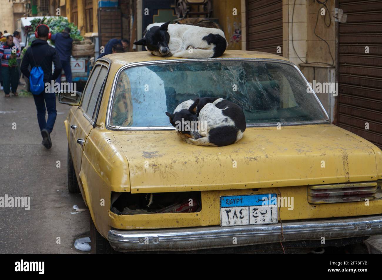 Cairo, Egypt - 3 January 2022: Street scene in historic Cairo showing ...
